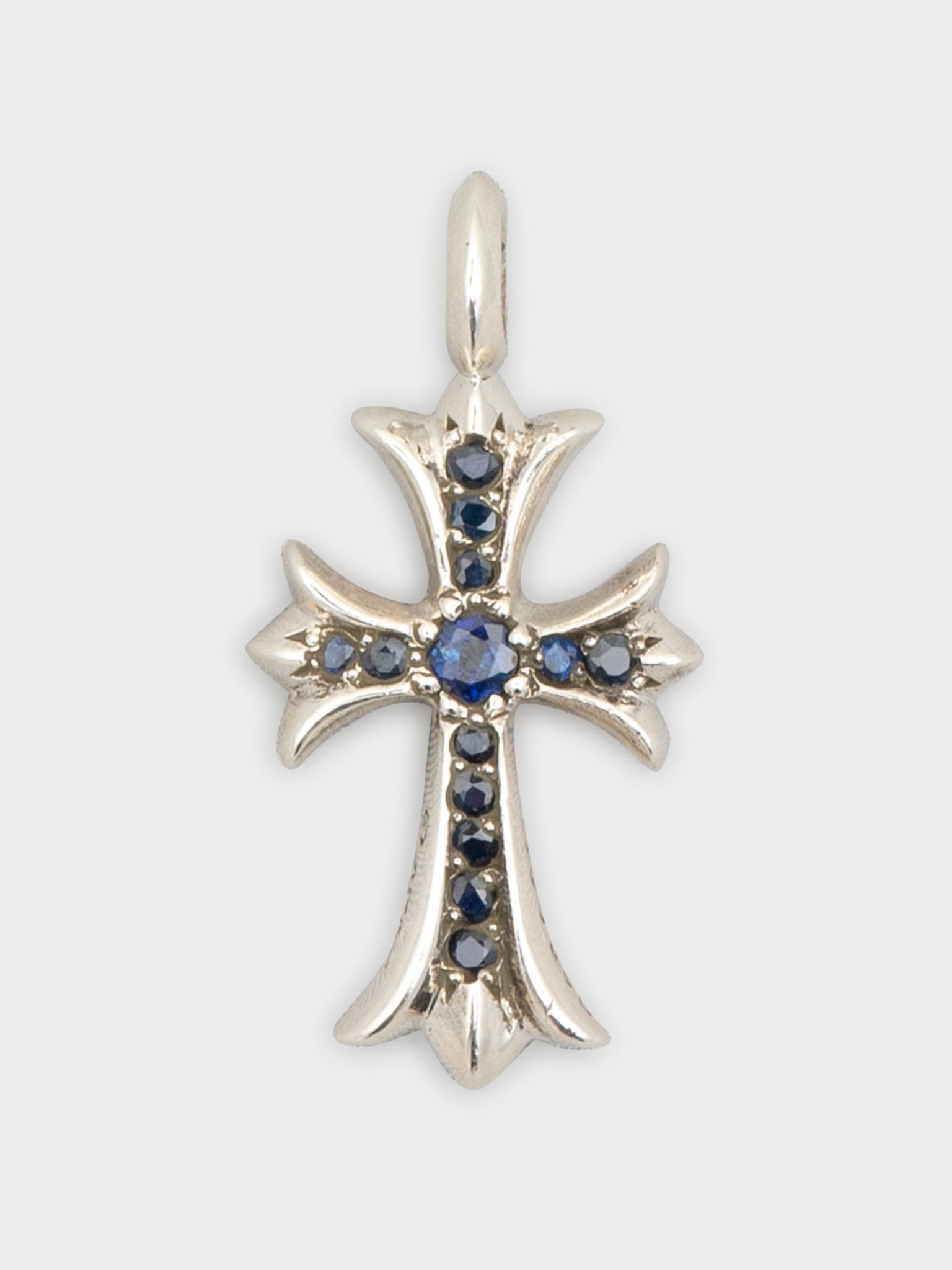 Buy Chrome Hearts Blue Sapphire Tiny Fat Cross Pendant Online at Groupie